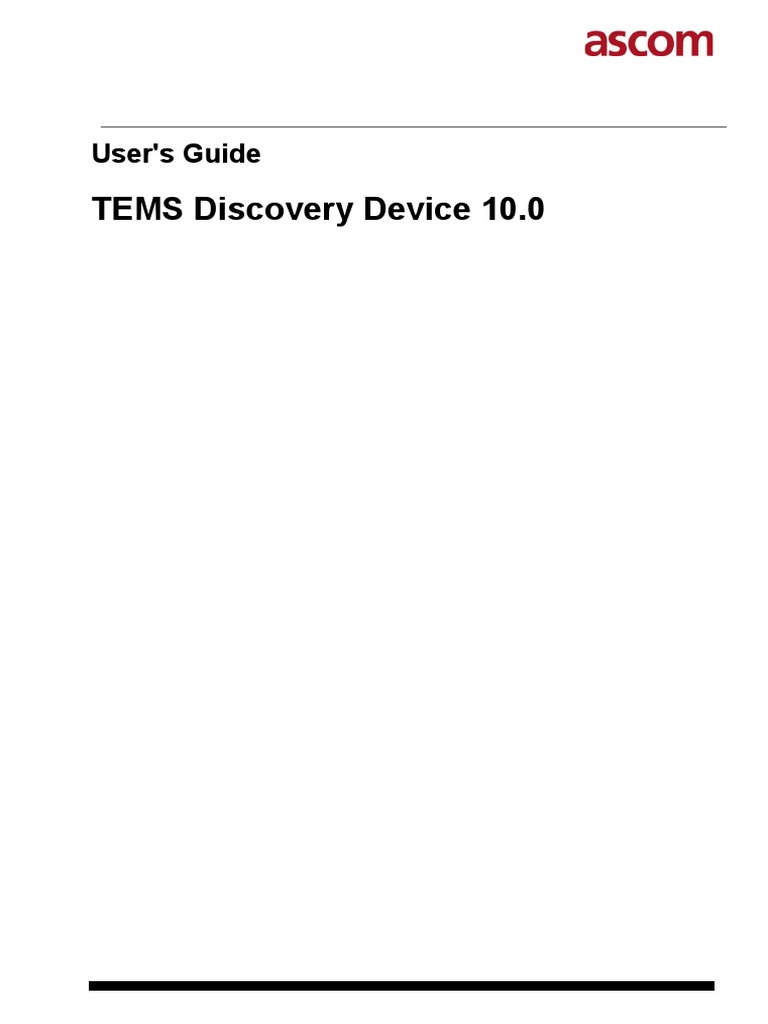 TEMS Discovery Device 10.0 User Guide | PDF