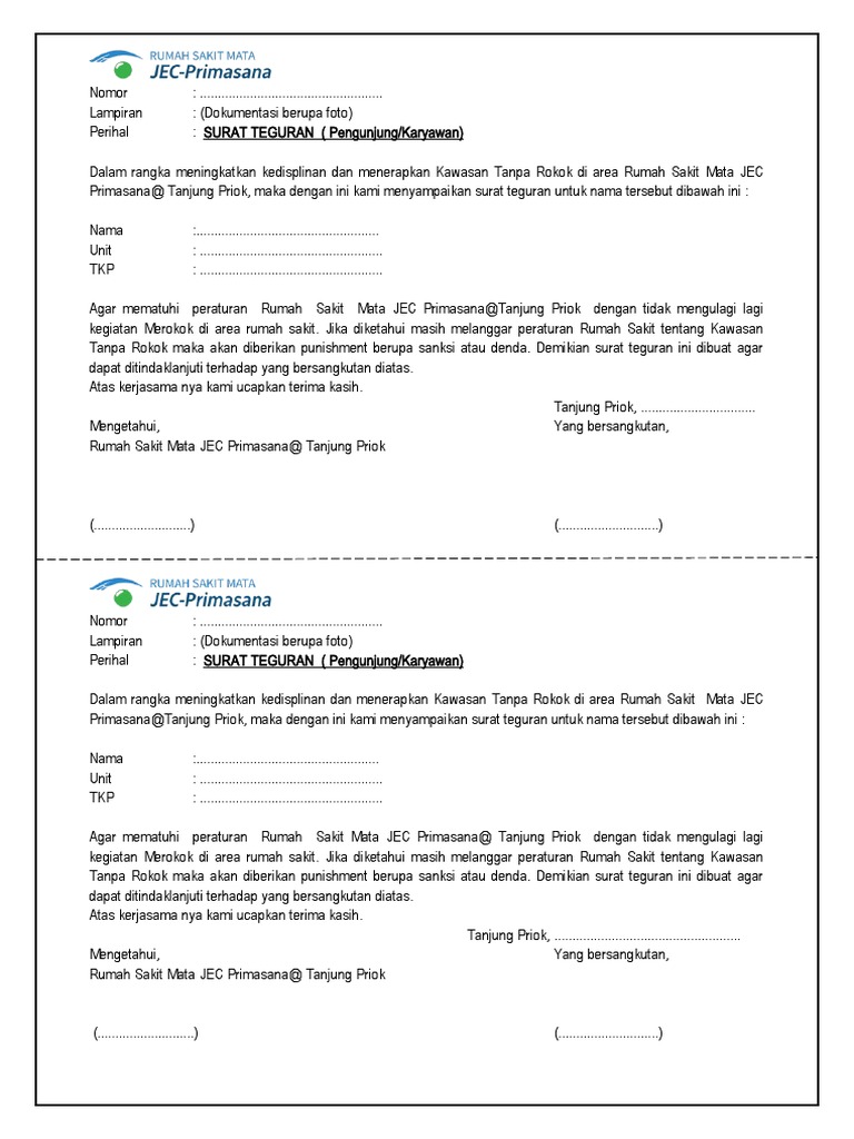 Form Teguran Ktr Merokok | PDF