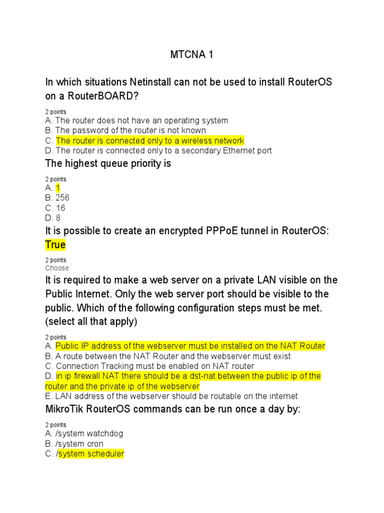 Mtcna 1 2018 | PDF | Router (Computing) | Ip Address