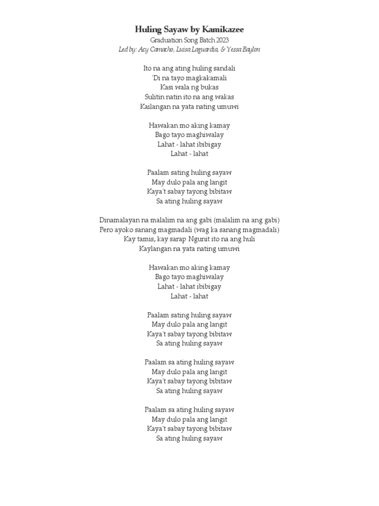 Huling Sayaw 2023 | PDF