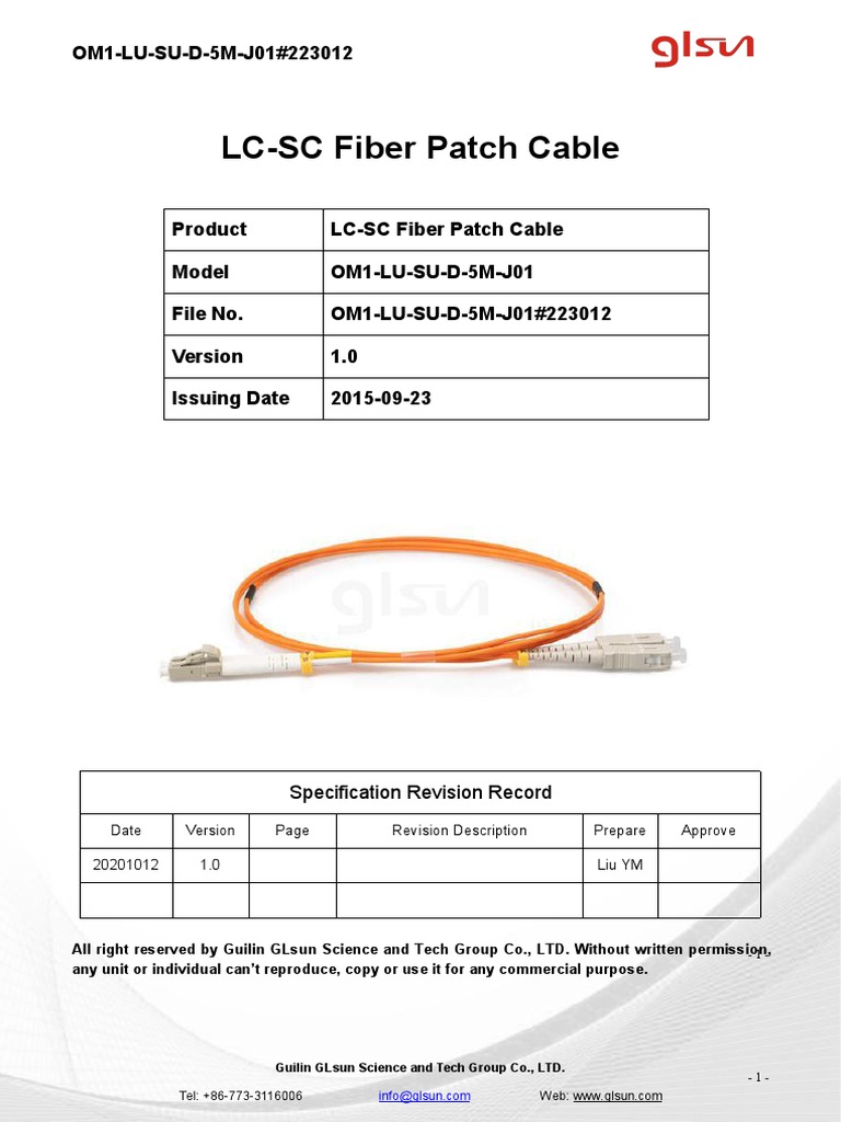 LC-SC Fiber Patch Cable | PDF