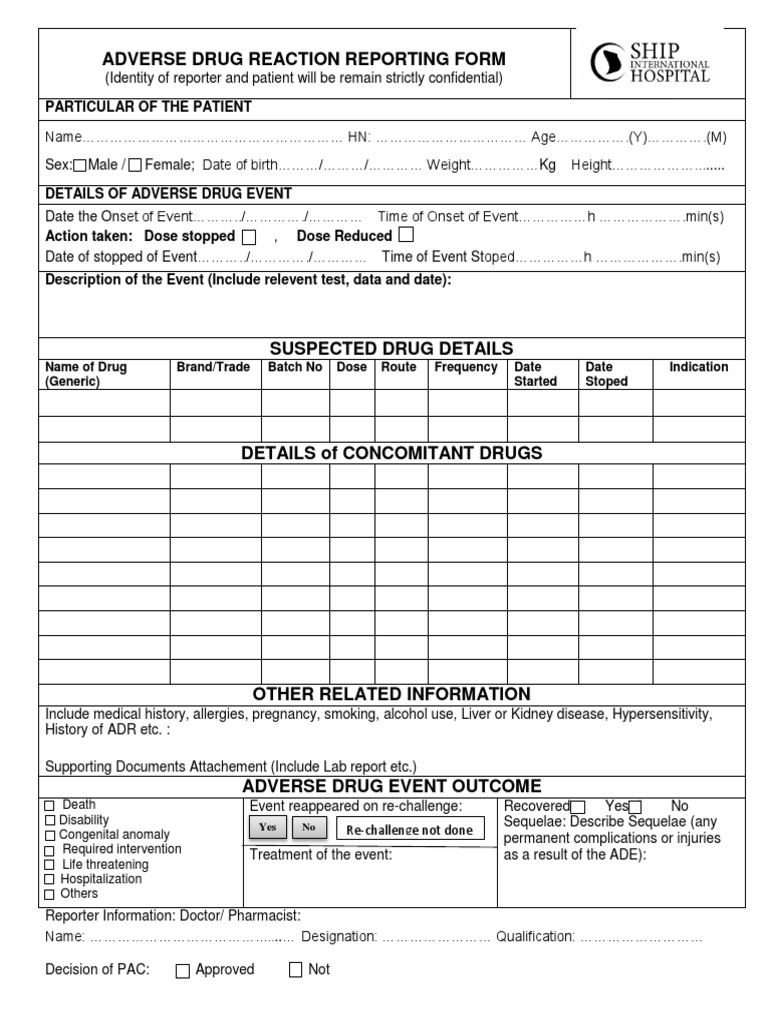ADR Repoting Form | PDF