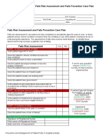 Fall Risk Assessment Form | PDF | Dementia | Medical Specialties