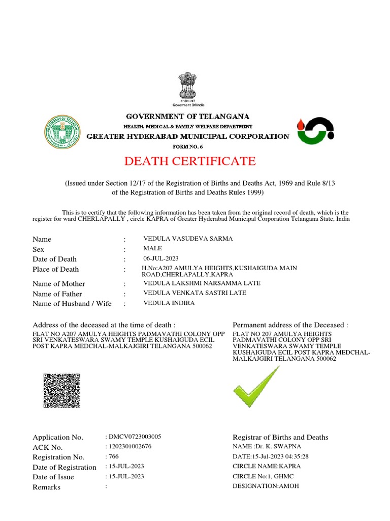 Death Certificate | PDF