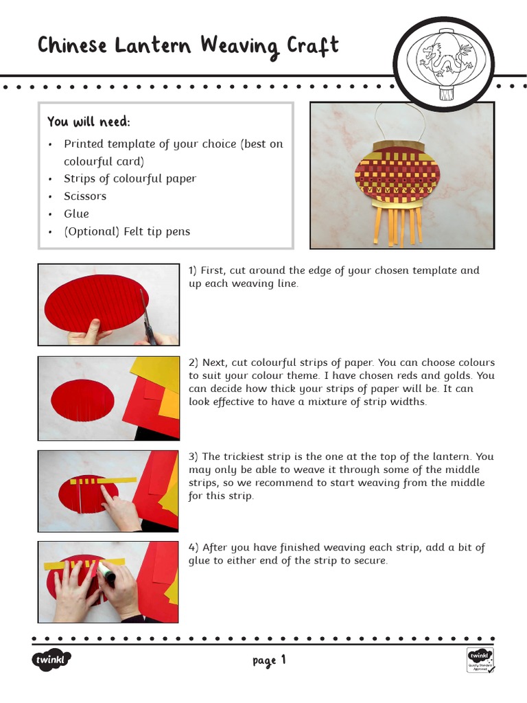 Chinese Lantern Weaving Instructions | PDF | Weaving