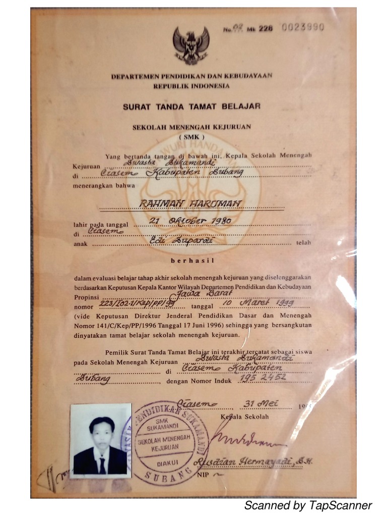 Ijazah STM Rahman | PDF