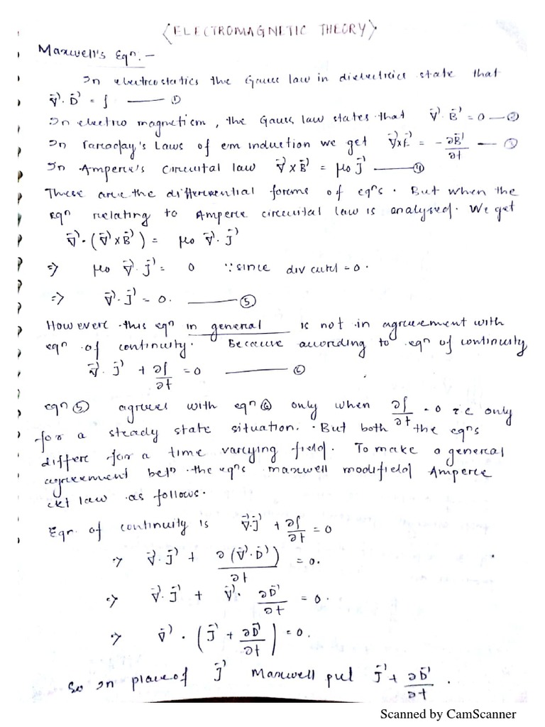 Electromagnetic Theory Sem 6 | PDF