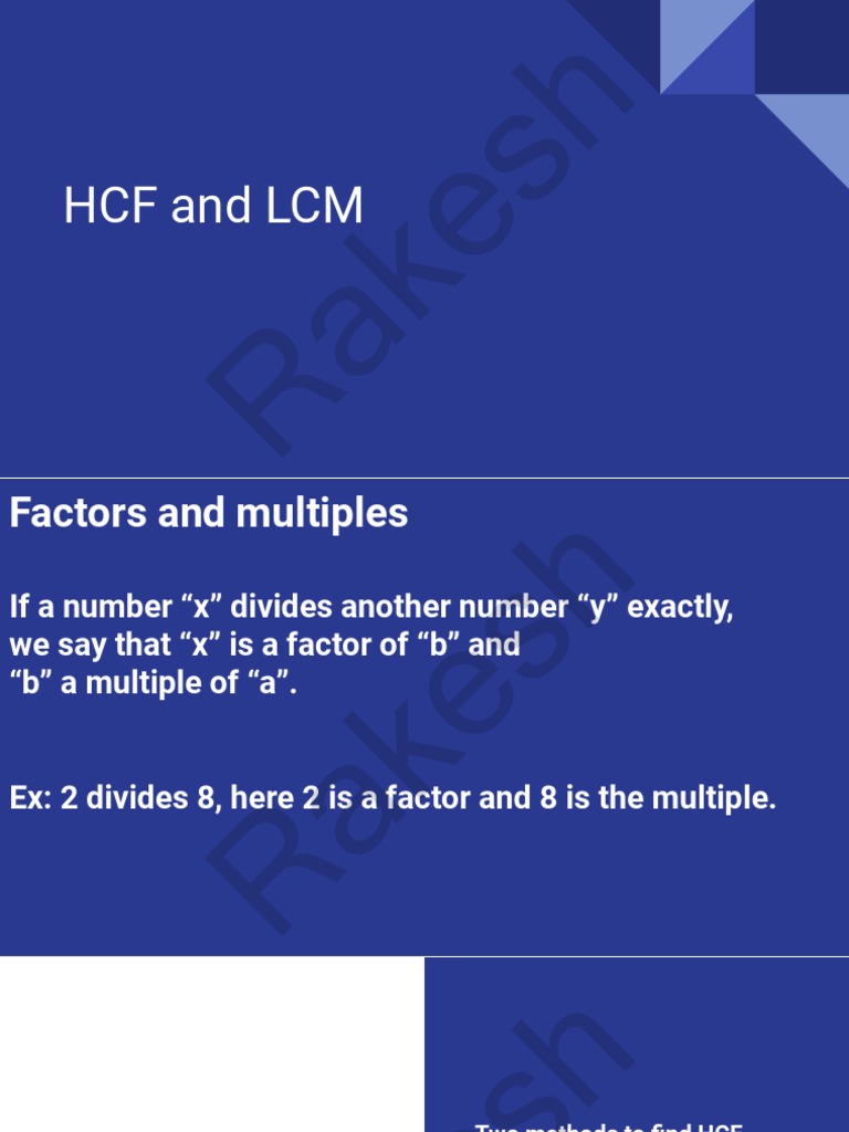 HCF and LCM - (Ref) | PDF | Algebra | Discrete Mathematics