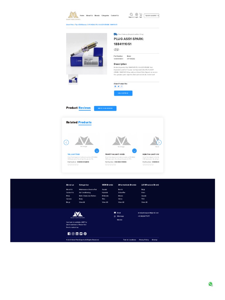 Mobis Hyundai Plug Assy-Spark Online | PDF | Vehicle Industry | Motor ...