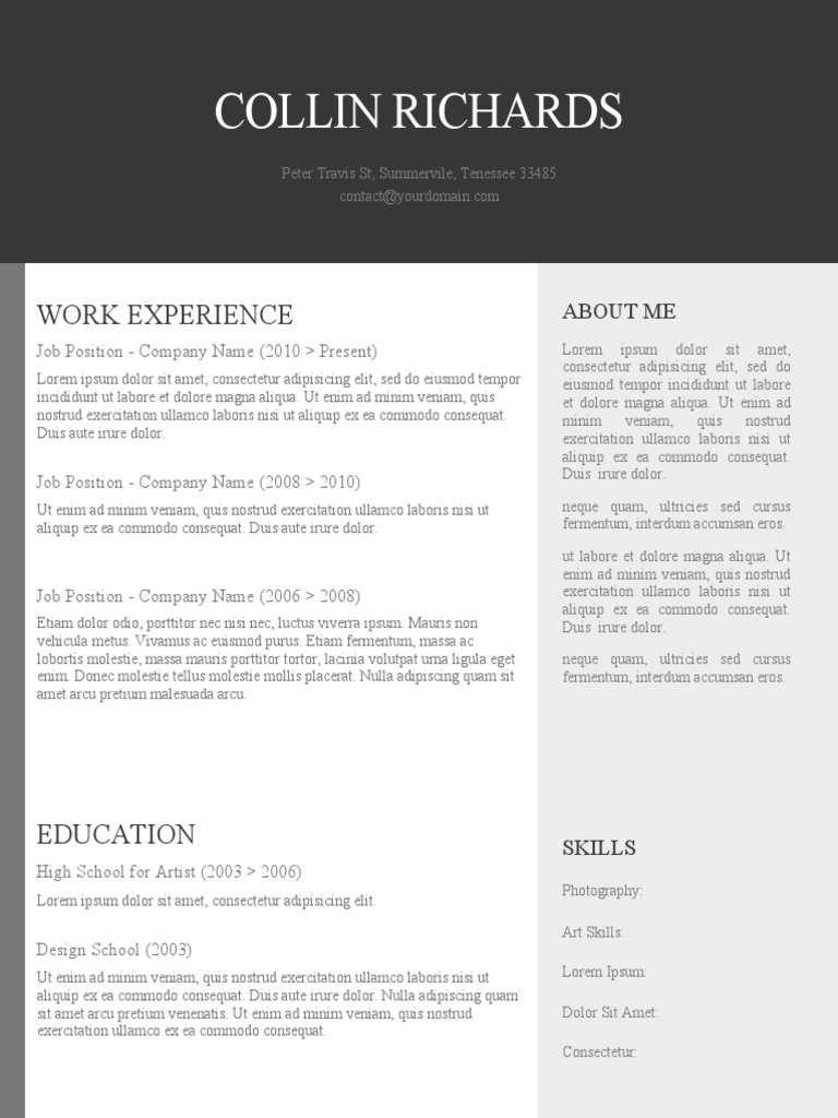 Collin Richards: Work Experience | PDF