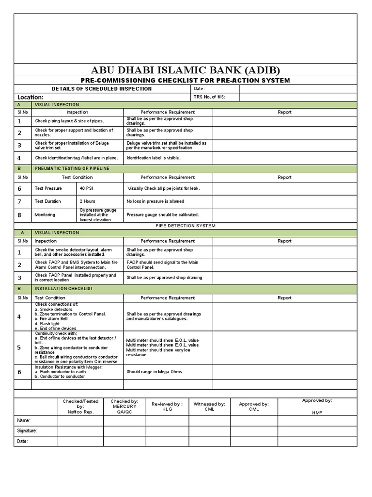Pre-Pre-Commissioning Checklist | PDF | Manufactured Goods | Building ...
