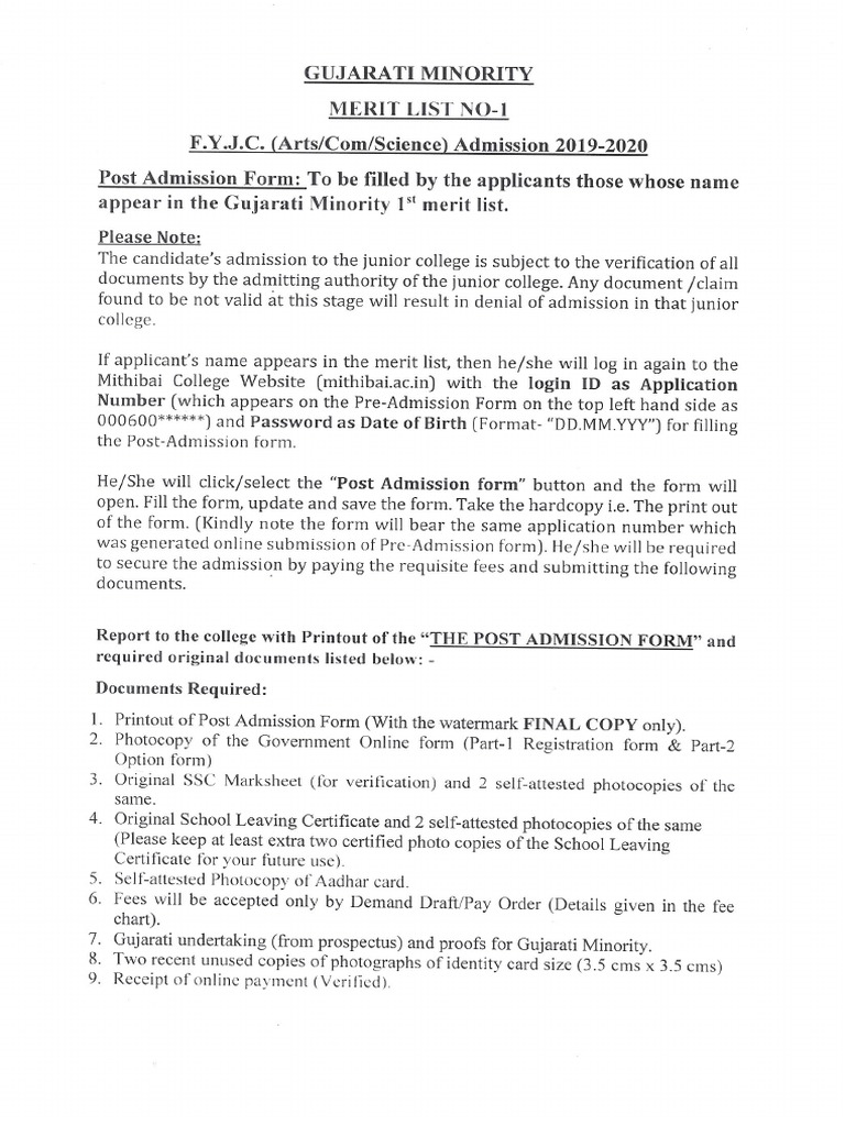 Cdoc Guj Minority Instruc Pdf