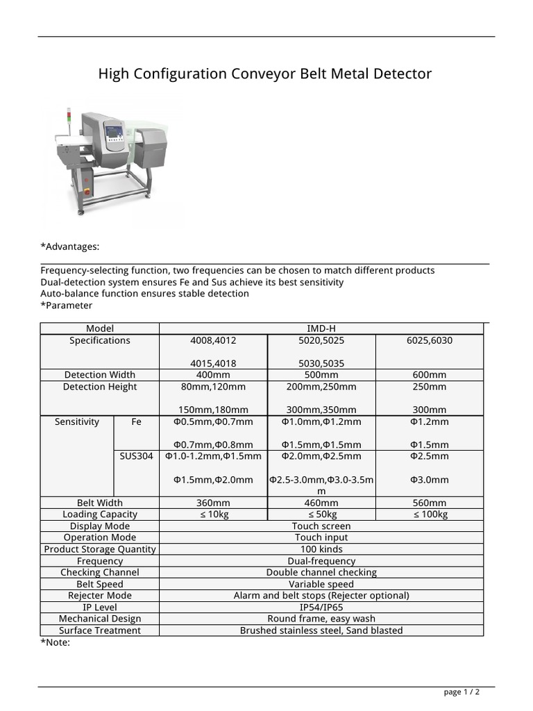 High-Performance Conveyor Belt Detectors | PDF | Belt (Mechanical ...