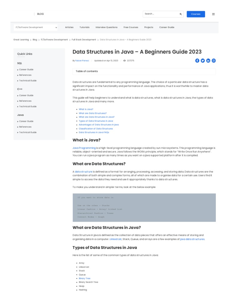 WWW Mygreatlearning Com Blog Data Structures Using Java | PDF WWW Mygreatlearning Com Blog Data Structures Using Java | PDF