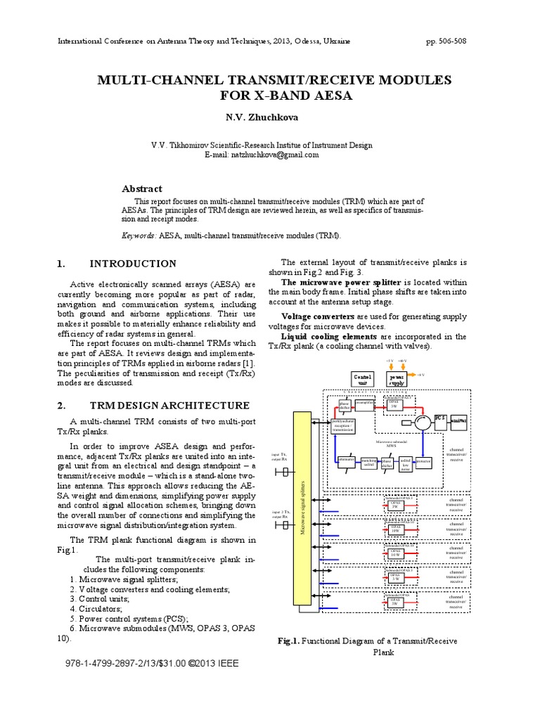 Multi-Channel Transmit/receive Modules For X-Band Aesa | PDF