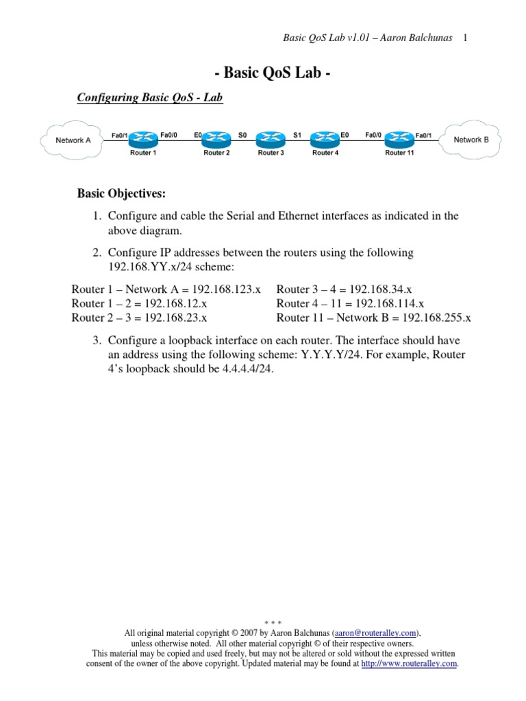 Basic Qos Lab | PDF | Router (Computing) | Quality Of Service