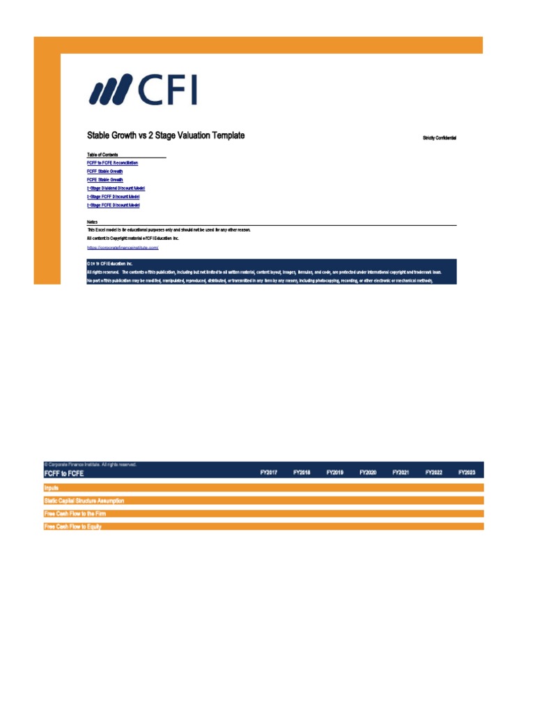 Stable Growth Vs 2 Stage Valuation Template | PDF | Valuation (Finance ...