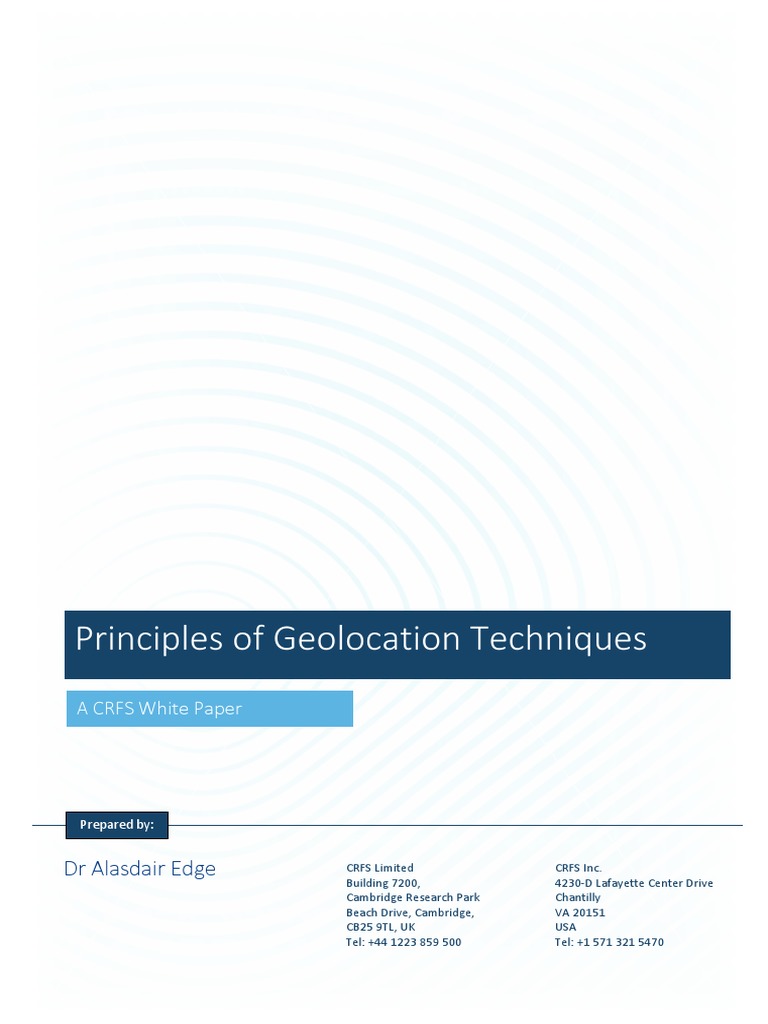 Principles of Geolocation Techniques White Paper 638137853067049314 | PDF
