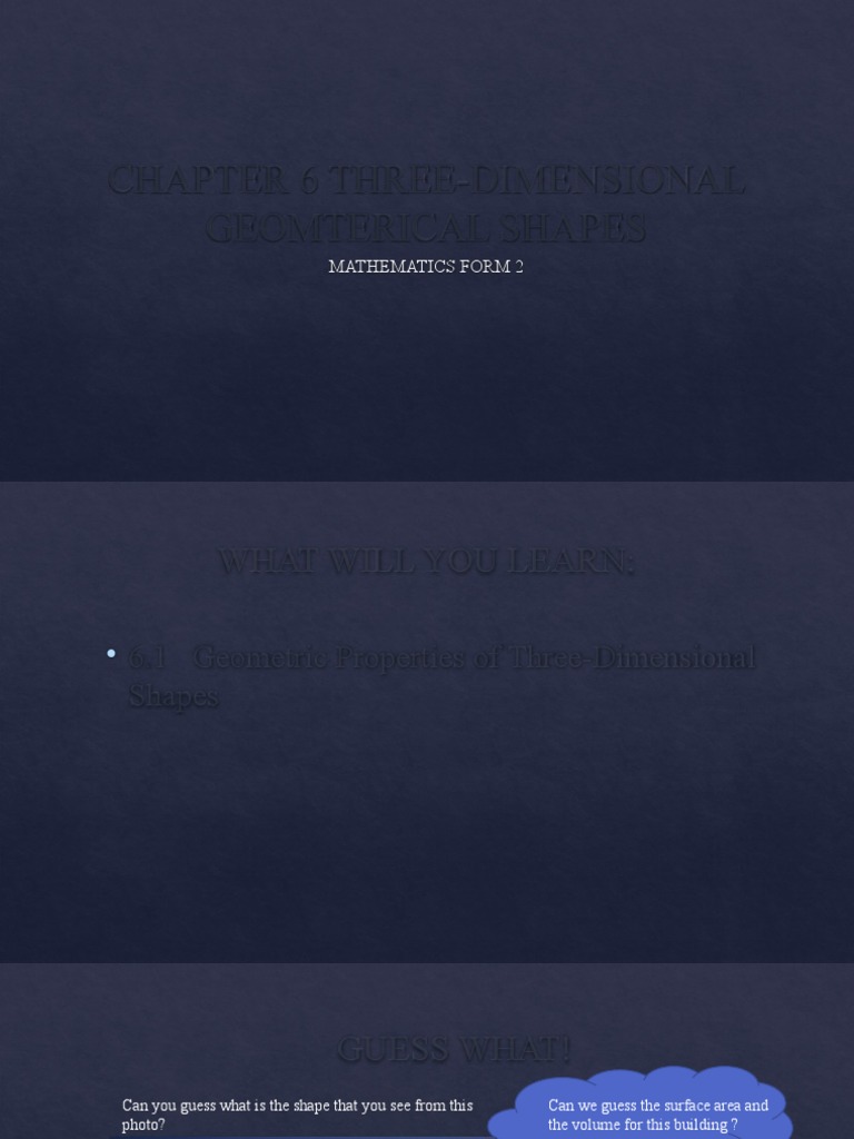 Chapter 6 Three-Dimensional Geometrical Shapes | PDF | Shape | Euclidean Geometry