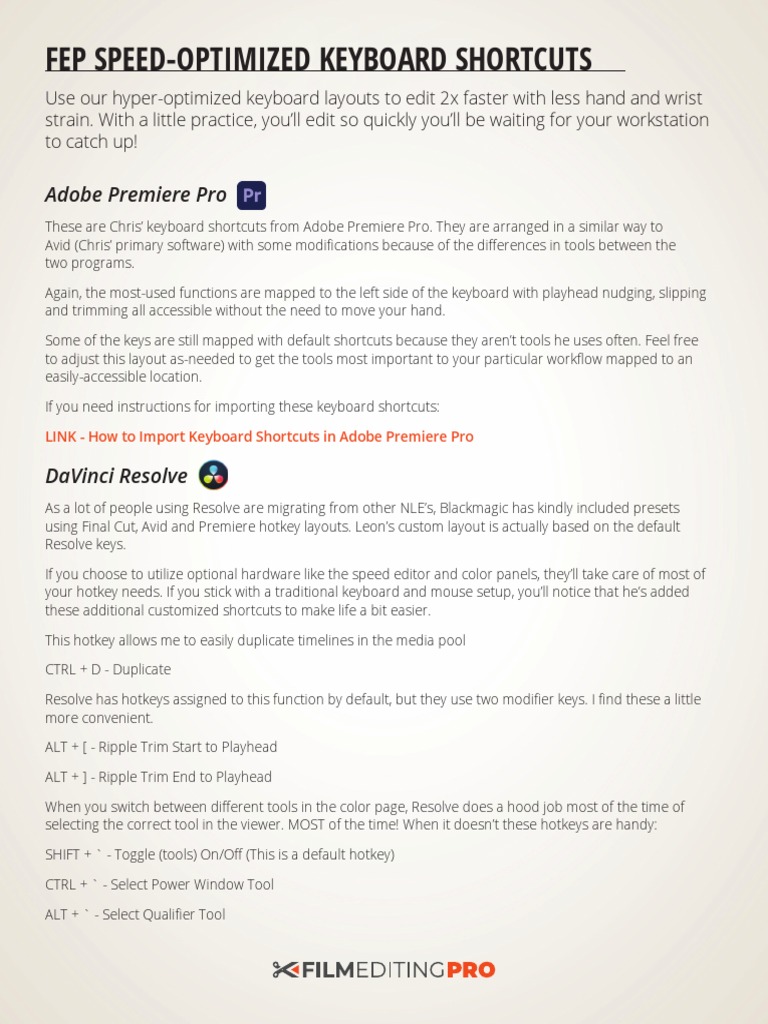 FEP ES Guide KeyboardShortcuts | PDF