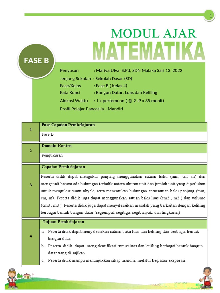 Modul Ajar MTK bARU | PDF