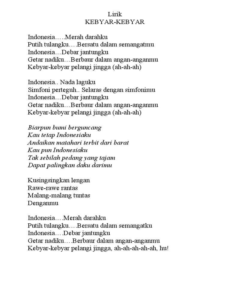 Lirik Kebyar - Kebyar | PDF