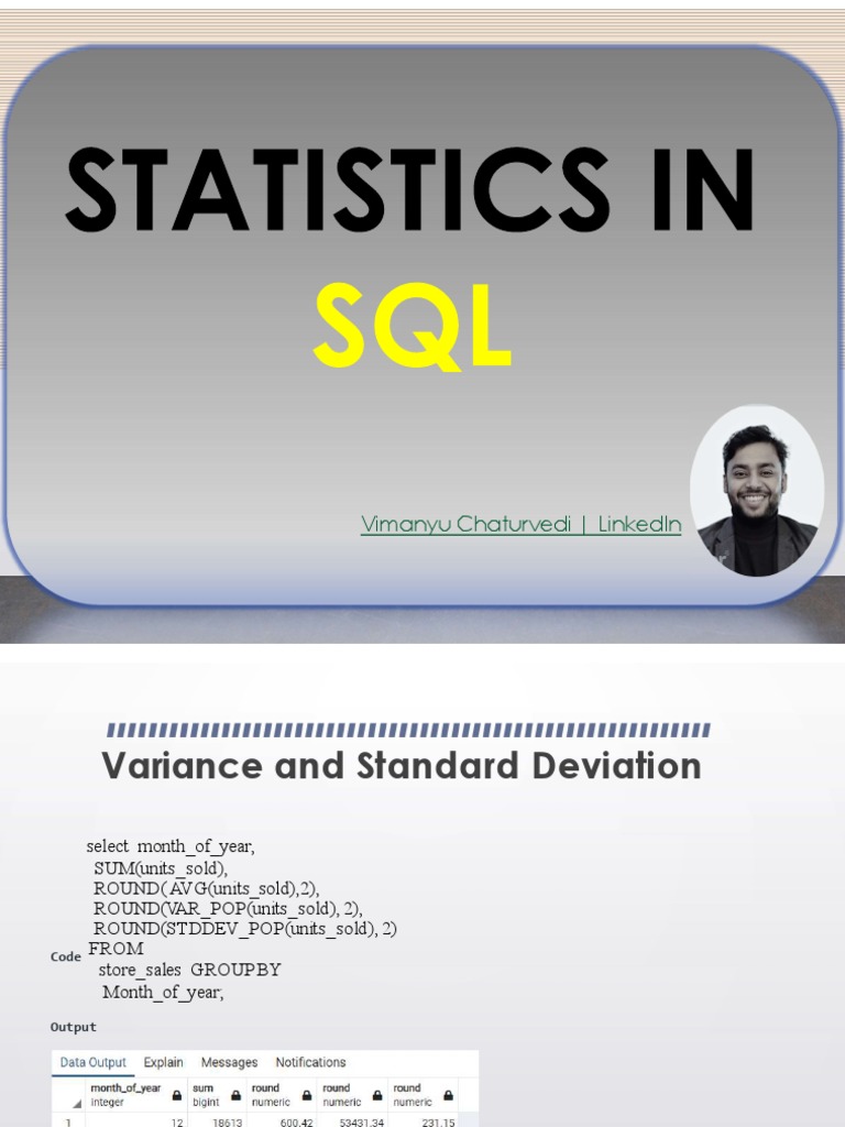 Statistics in SQL | PDF