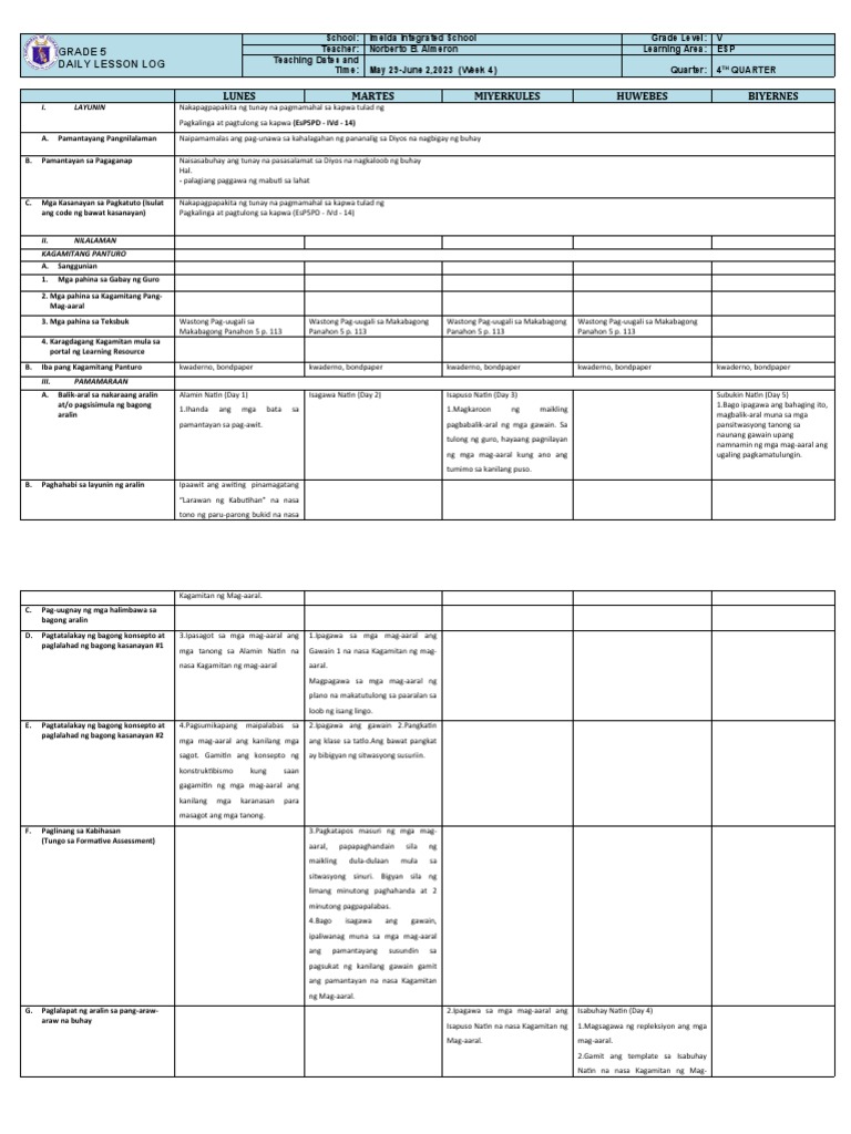 Esp 5 - Q4 - W4 DLL | PDF