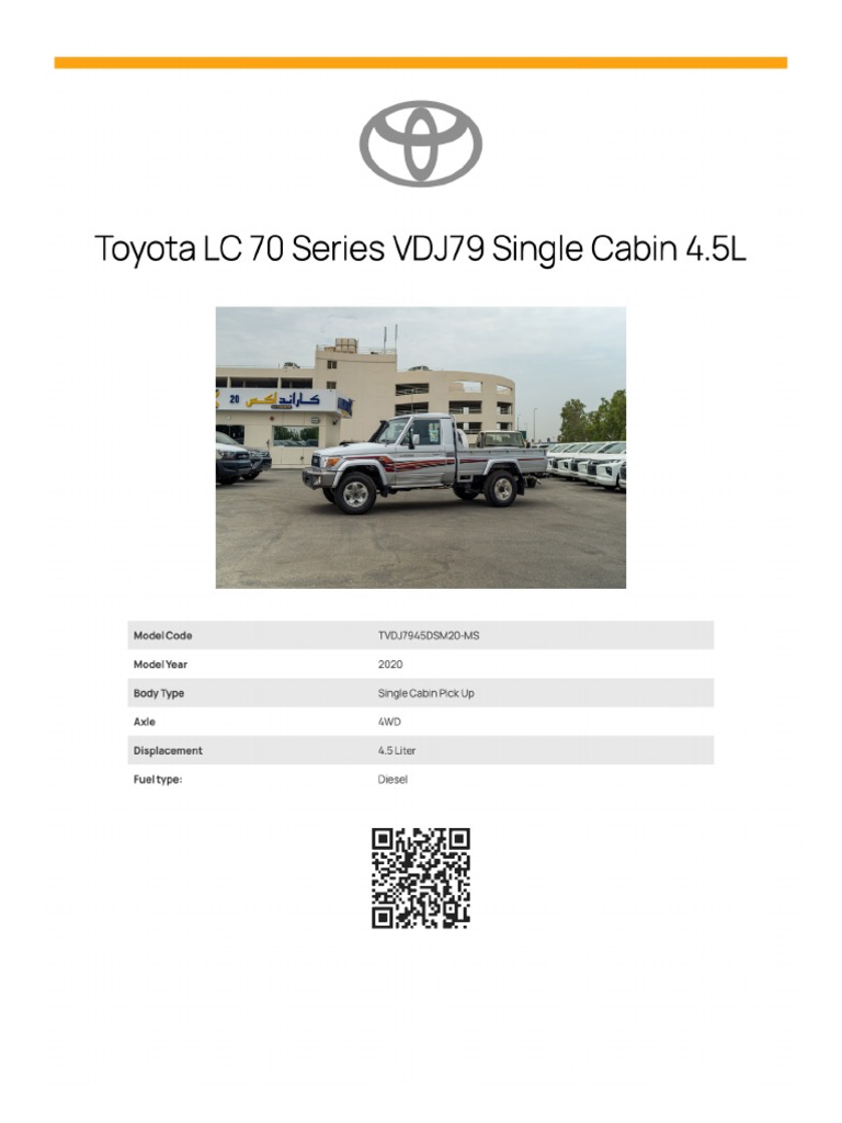 Toyota LC 70 Series Vdj79 Single Cabin 4 5l | PDF