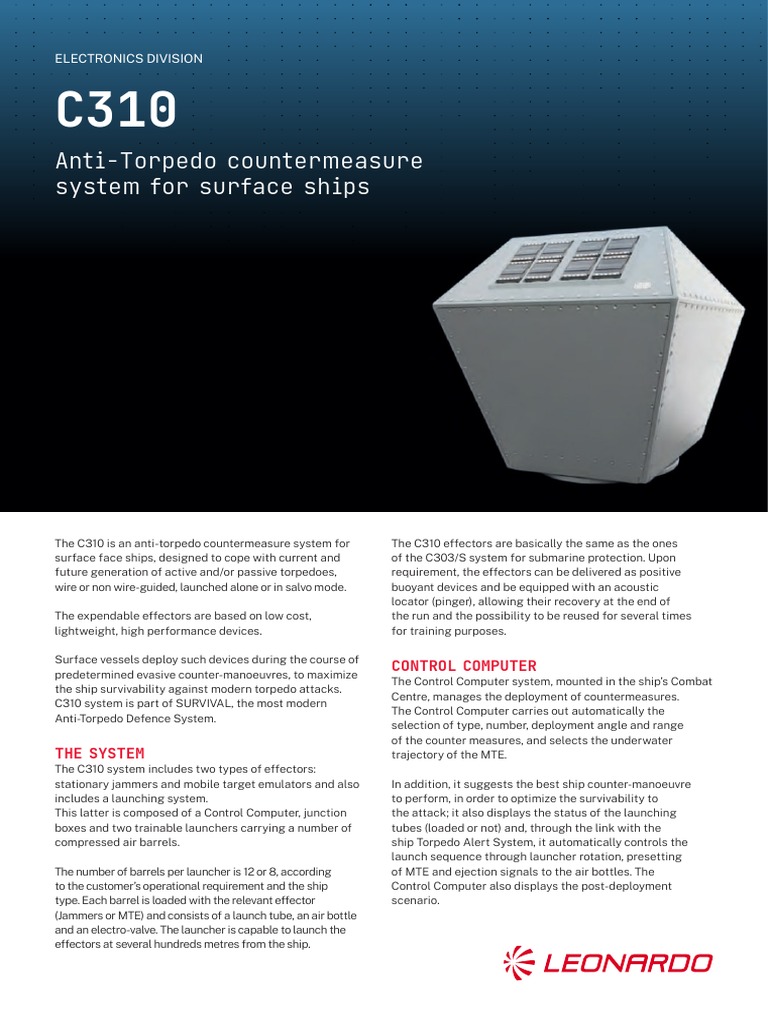 Anti-Torpedo Countermeasure System For Surface Ships: Electronics ...