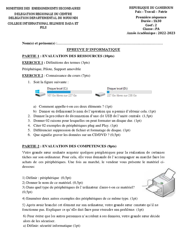 Epreuve Seq 1 (PA) DADA | PDF