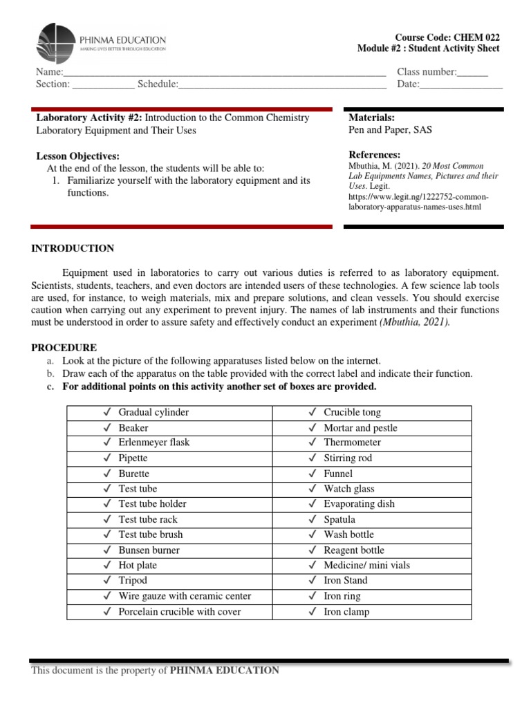 Sas#2 - Chem 022 | Download Free PDF | Laboratories | Laboratory Equipment