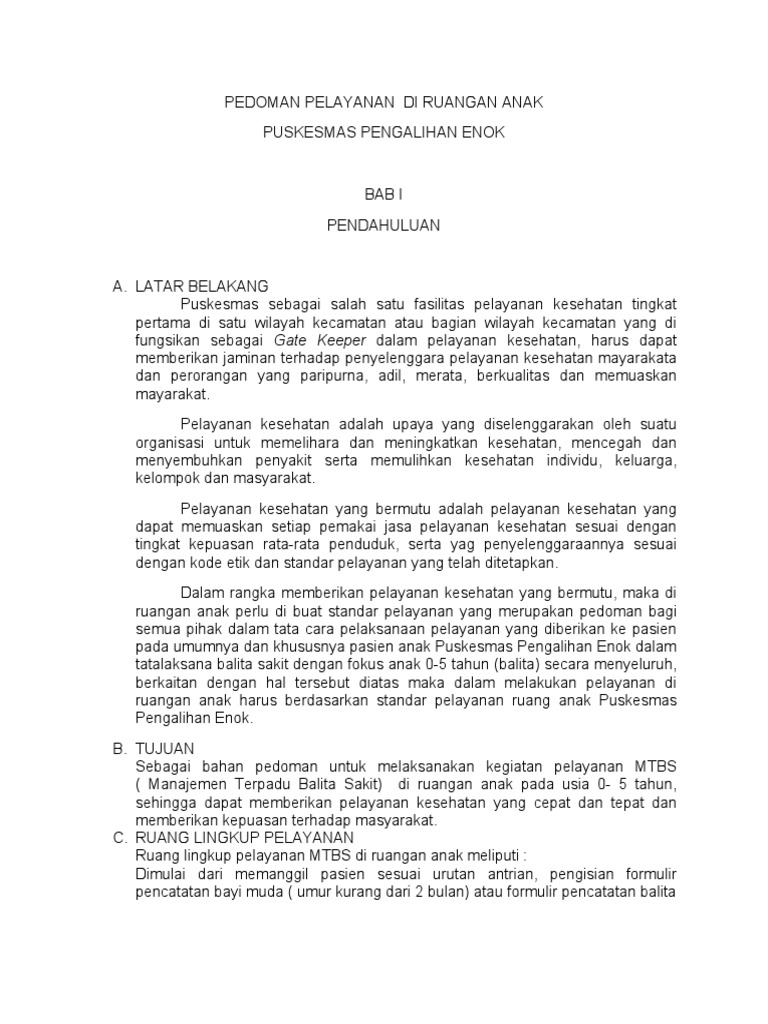 Contoh Pedoman Untuk Ruang | PDF