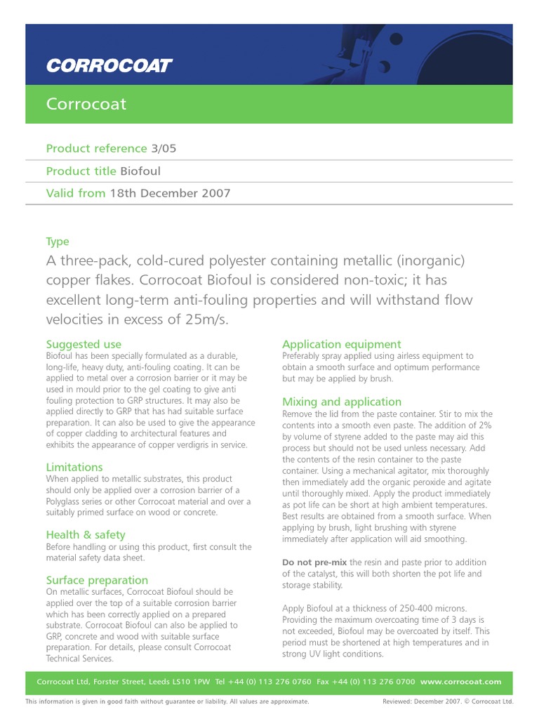 Corrocoat Biofoul | PDF