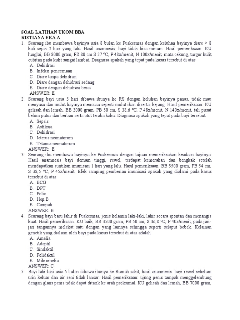 Soal Latihan Ukom Bba | PDF