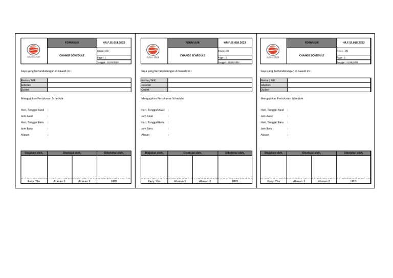 Form Tukar Jadwal | PDF