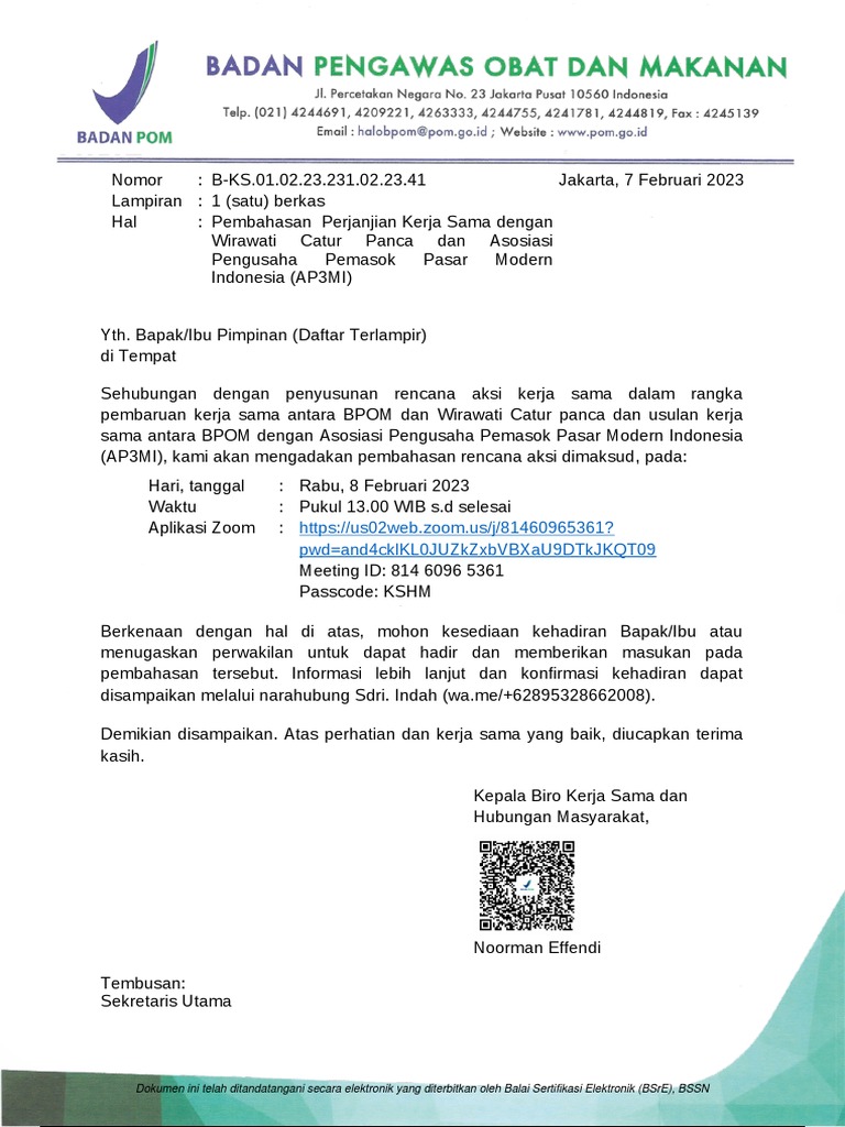 Undangan Pembahasan PKS WPC Dan APEMI | PDF