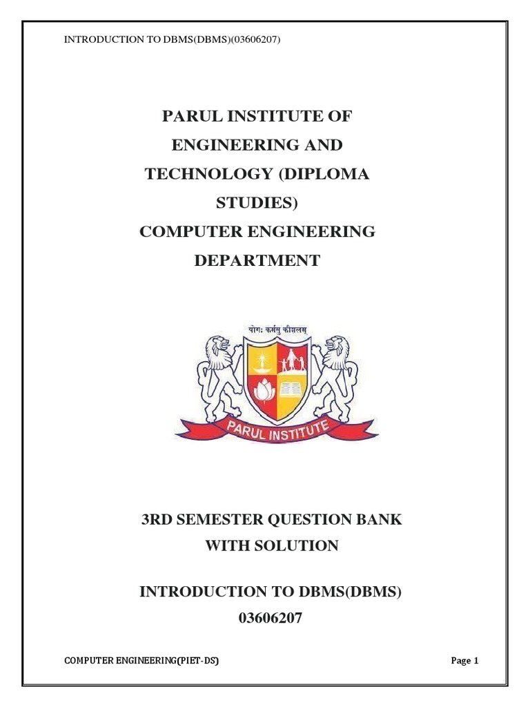 DBMS Mid Sem Question Bank | PDF | Databases | Sql