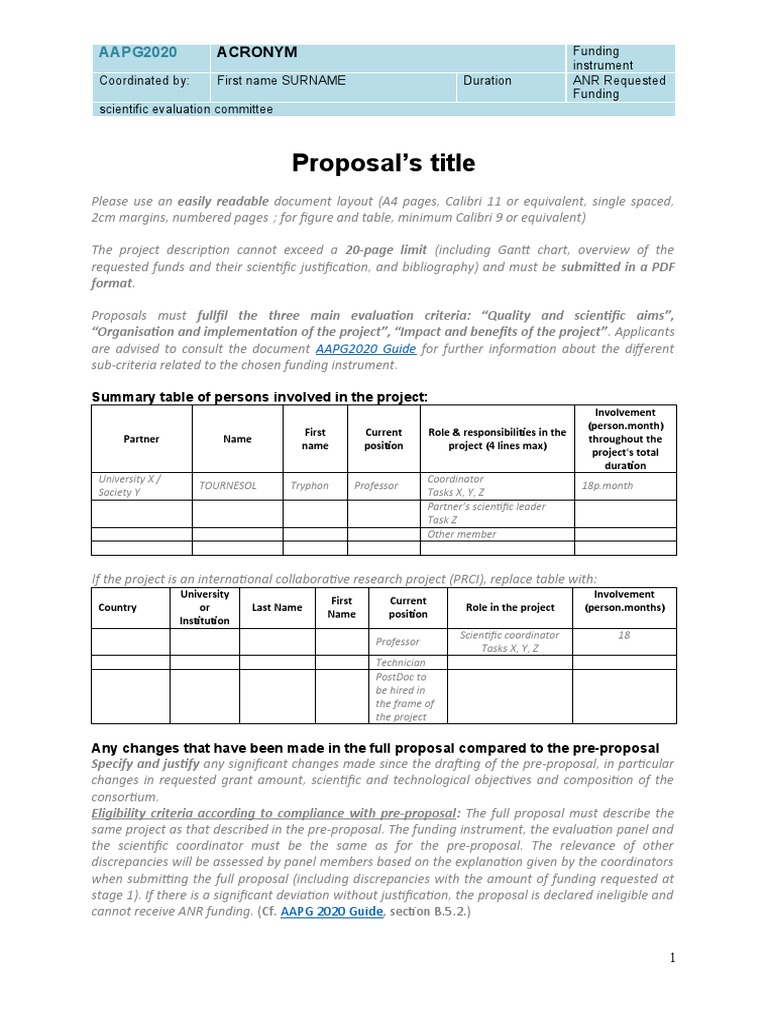 Aapg Anr 2020 Full - Proposal | PDF | Art | Computers