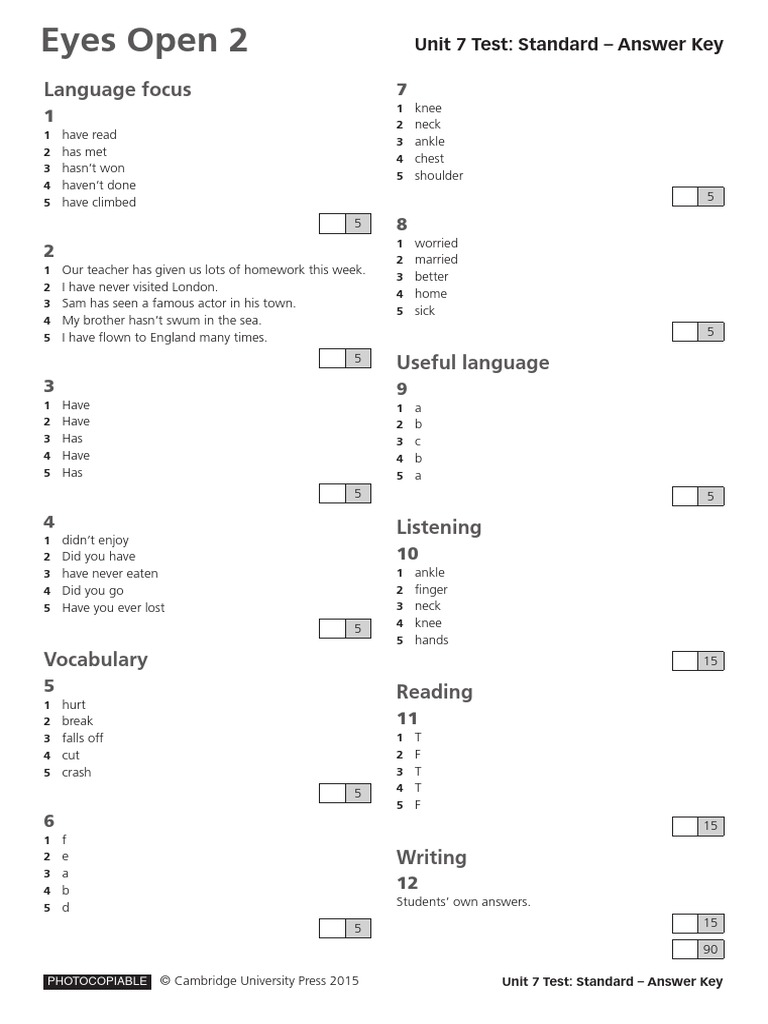 Unit 7 - Answer Key | PDF