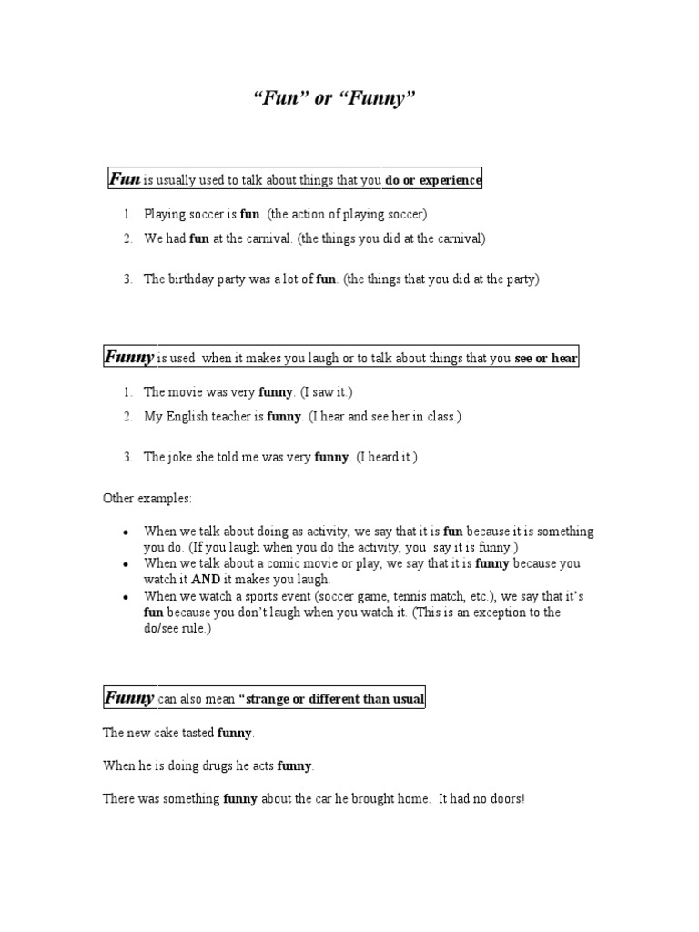 "Fun" or "Funny" | PDF