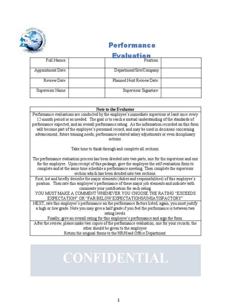 Performance Evaluation Final | PDF | Career & Growth