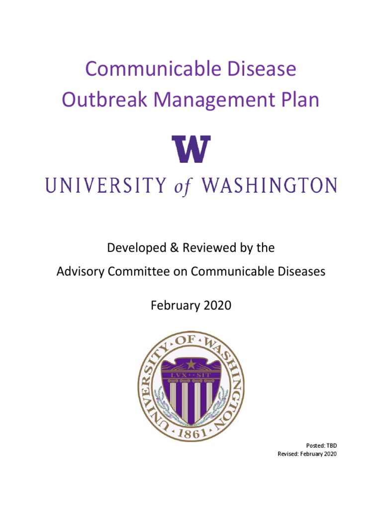 University Of Washington Comm Disease Outbreak Management Plan Feb 2020 Working Draft Download
