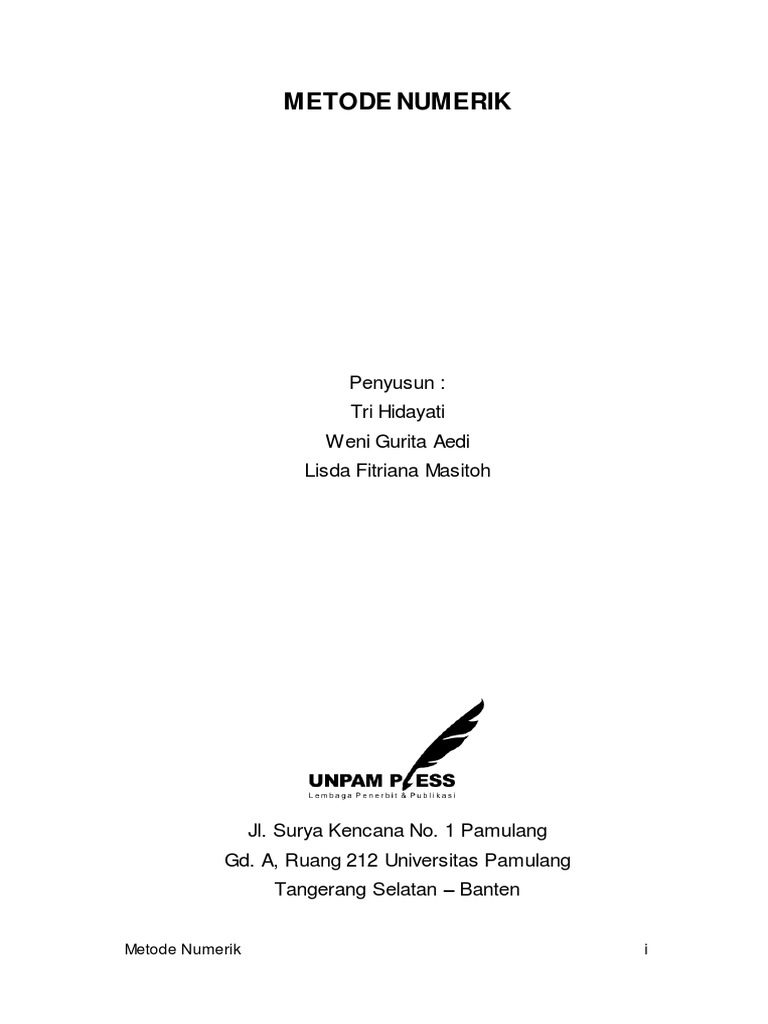 22tif0213 Metode Numerik Unescommmn | PDF