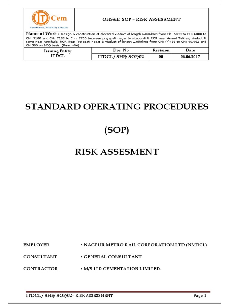 SOP - 02 - Risk Assessment | Download Free PDF | Risk | Occupational Safety And Health