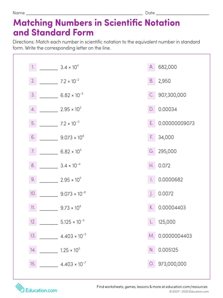 Scientific Notation 10 | PDF