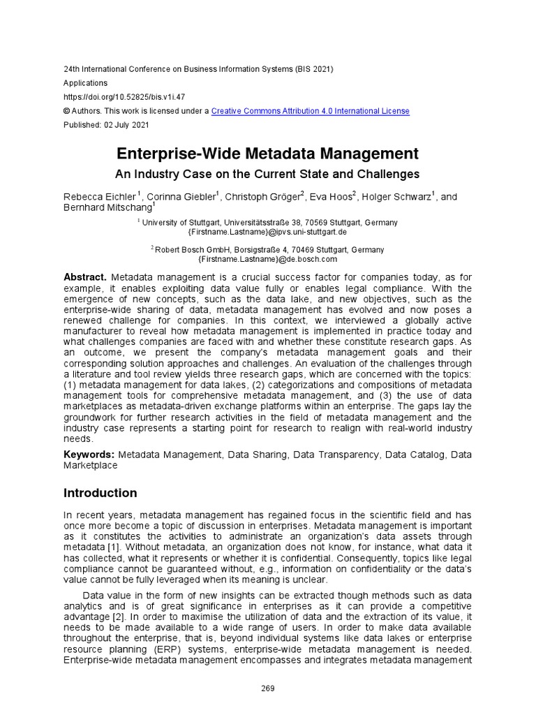 Enterprise-Wide Metadata Management | PDF | Metadata | Data Enterprise-Wide Metadata Management | PDF | Metadata | Data