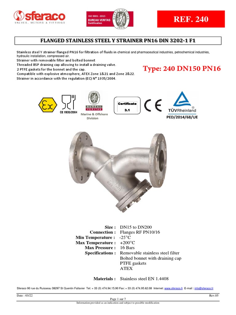 Y-Strainer - Data Sheet | PDF | Mechanical Engineering | Physical Sciences