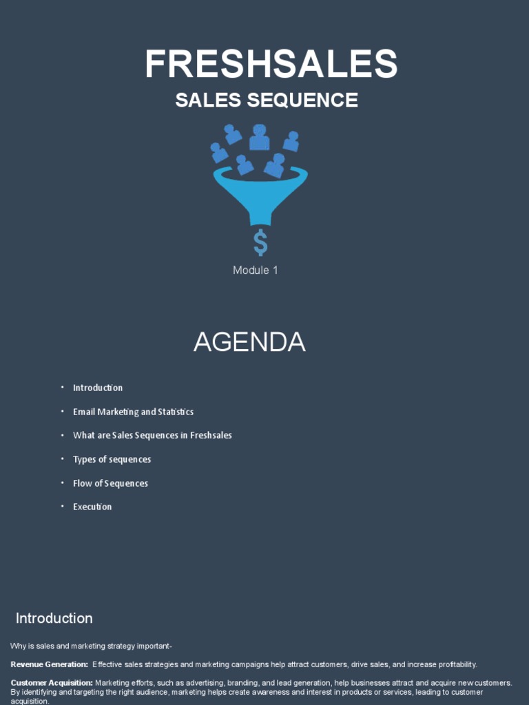 Freshsales - Module 1 - Sales Sequence | PDF | Marketing | Sales