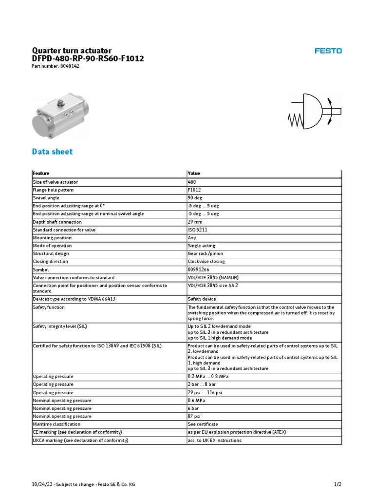 Actuator - Data Sheet | PDF | Safety | Mechanical Engineering